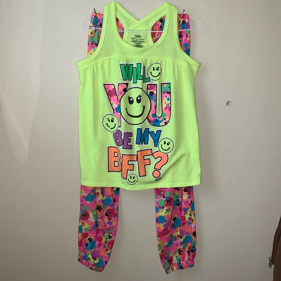 Justice | Pajamas | Sz 2 Girls Justice Brand Sleepover Splatter Paint ...